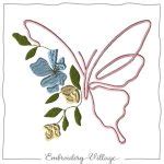Wildflower Butterfly 1412 Embroidery Village LLC