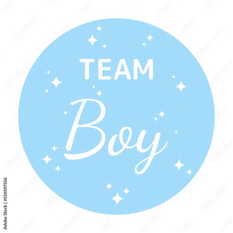 Team Boy Text For Gender Reveal Party Bright Colored Vector For Baby