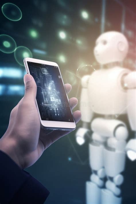 laptop or smartphone with chatgpt chat bot ai generated stock