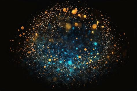 Premium Photo Dark Blue Glowing Particle Effect Background Ai