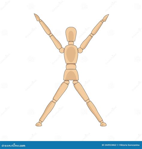 Wooden Man Model Manikin To Draw Human Body Jumping Jacks Or Star Pose