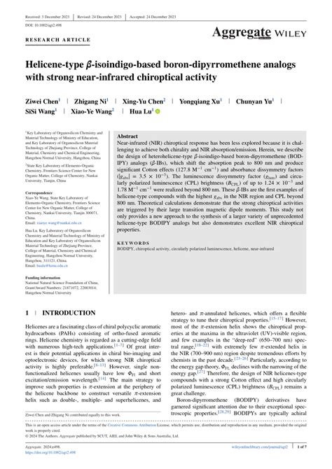Pdf Helicene‐type β‐isoindigo‐based Boron‐dipyrromethene Analogs With Strong Near‐infrared