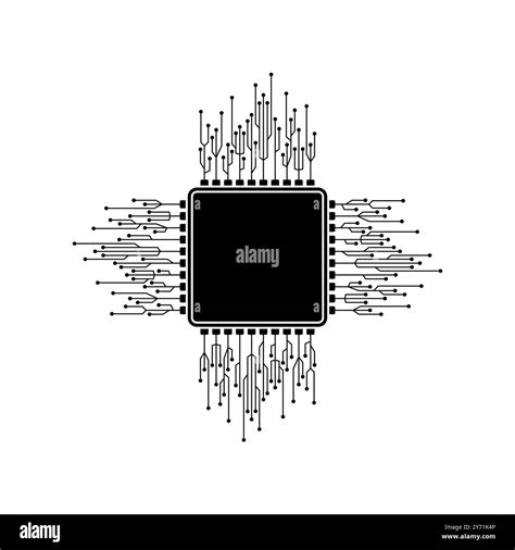 Circuit Electronic Chip Processor Artificial Intelligence Ai Logo Icon Digital It Technology