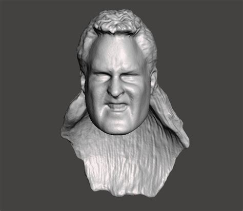Stl File Wwe Wwf Ljn Style Crush Custom Head Sculpt・3d Printable Model