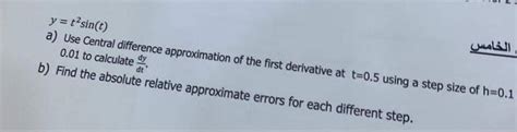 Solved Y T Sin T A Use Central Difference Approximation Chegg