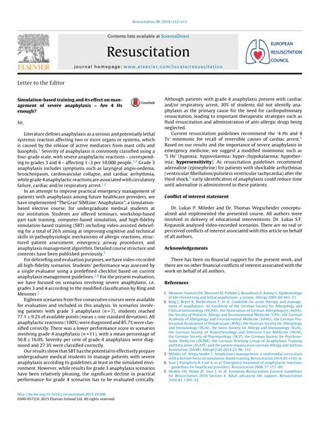 Pdf Simulation Based Training And Its Effect On Management Of Severe