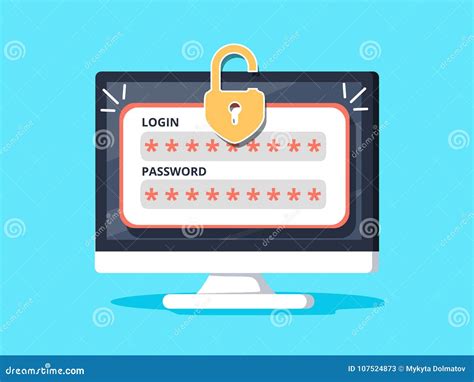 Desktop Computer With Unlocked Password Bubble Notification Design Of