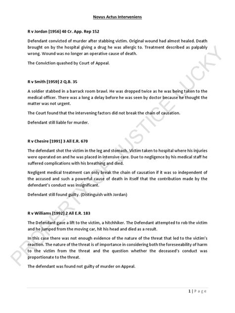 Topic 1 Novus Actus Interveniens Script Pdf