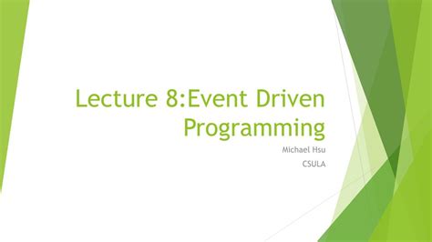 Lecture 8event Driven Programming Ppt Download