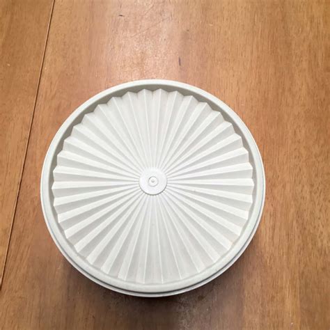 Vintage Tupperware Beige Servalier Stacking Canister With Lid 1204 31s