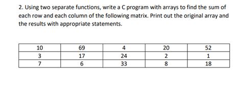 Solved Lab 5 Two Dimensional Arrays All Programs Must