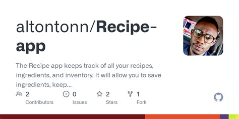 github altontonn recipe app the recipe app keeps track of all your