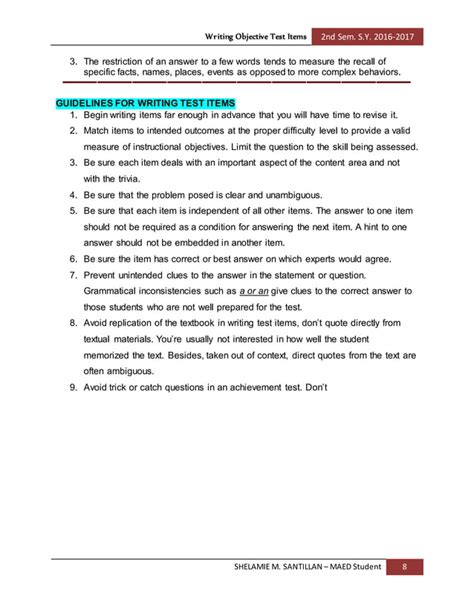 Chapter 6 Writing Objective Test Items Docx Standardized Testing Educational Assessment