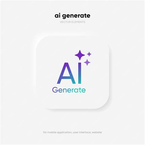 Premium Vector Generate Ai Button Symbol Artificial Intelligence Sign