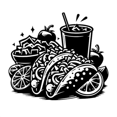 Premium Vector Fast Food Doodle Set Silhouette Vector Illustration