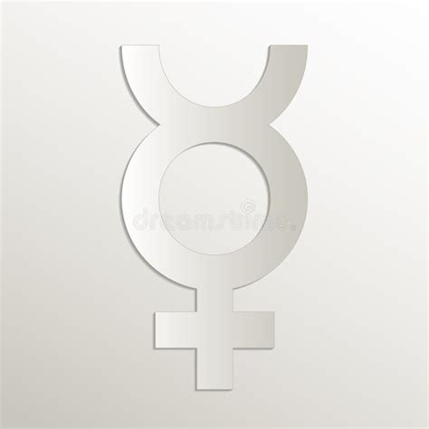 Hermaphrodite Mercury Sex Symbol Icon Card Paper 3d Natural Stock