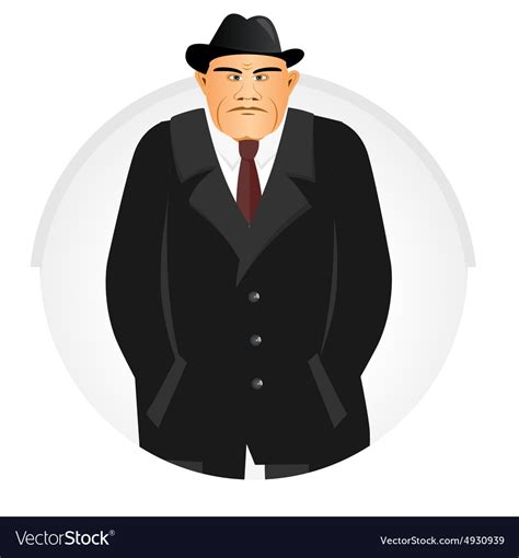 Mature Mafia Boss Royalty Free Vector Image Vectorstock