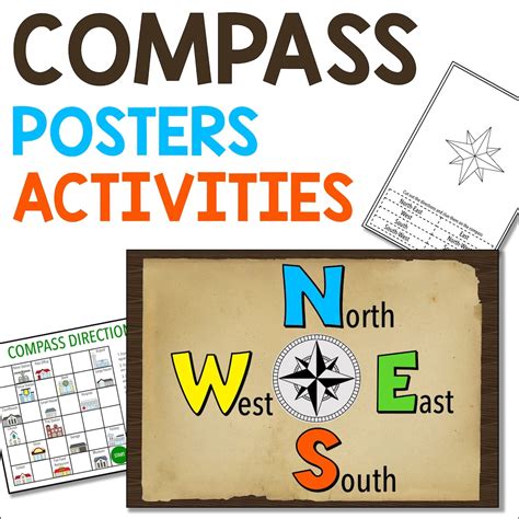 Compass Rose Educational Posters Math Task Cards And Etsy