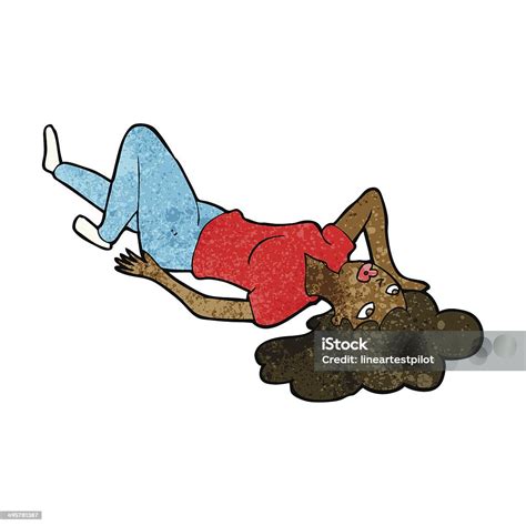 Cartoon Woman Lying On Floor Stock Illustration Download Image Now