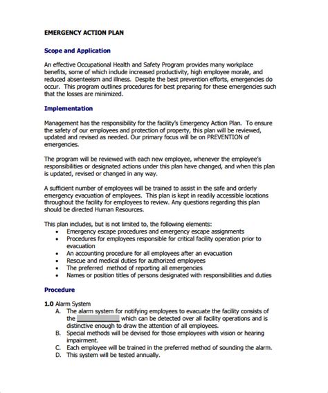 Free 11 Sample Emergency Action Plan Templates In Ms Word Pdf