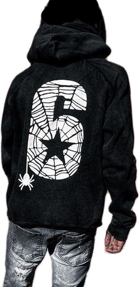 Amiblvowa Y2k Hoodie For Men Women Spider Web Graphic Hoodies Aesthetic
