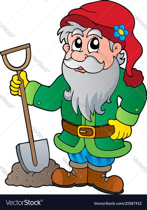 Cartoon Garden Dwarf Royalty Free Vector Image