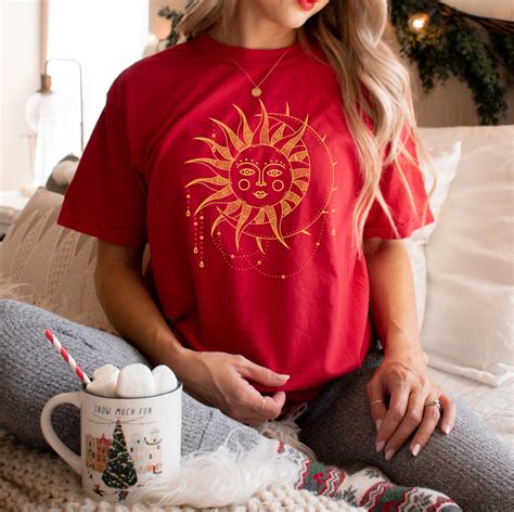 Celestial Sun Moon T Shirt Moon Astronomy Comfort Colors Garment Dyed