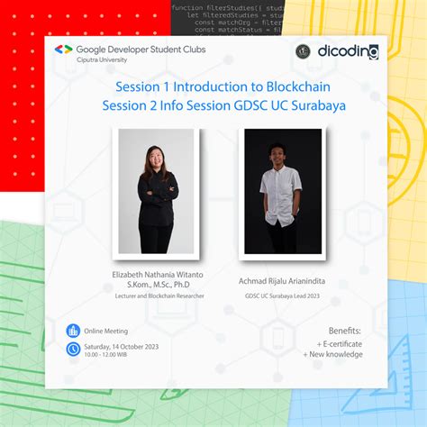 see introduction to blockchain and info session gdsc uc surabaya at