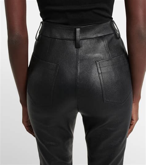 High Rise Flared Leather Pants In Black Magda Butrym Mytheresa