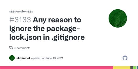 Any Reason To Ignore The Package Lock Json In Gitignore Issue 3133