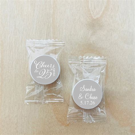 Set Of 25 Custom Personalized Lifesaver Candy Favors With Wedding