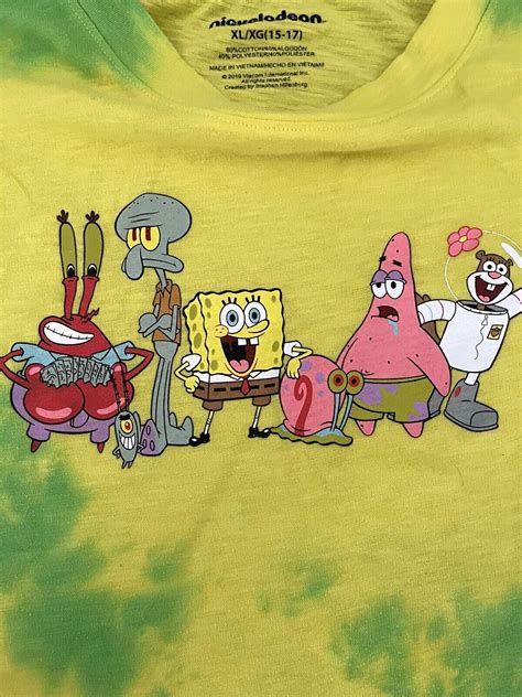 Nickelodeon Sponge Bob Squarepants Tie Cropped Shirt … Gem