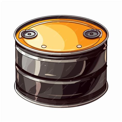 Oil Drum Line Vector Illustration Isolated On White Background