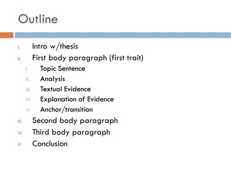 Paragraph Outline