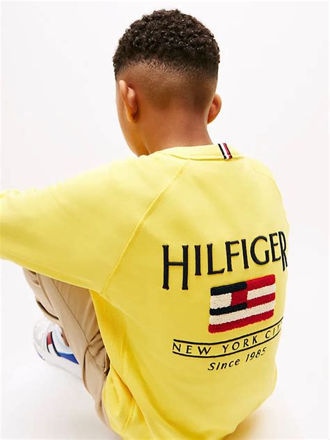 Hilfiger Flag Relaxed Sweatshirt Yellow Tommy Hilfiger