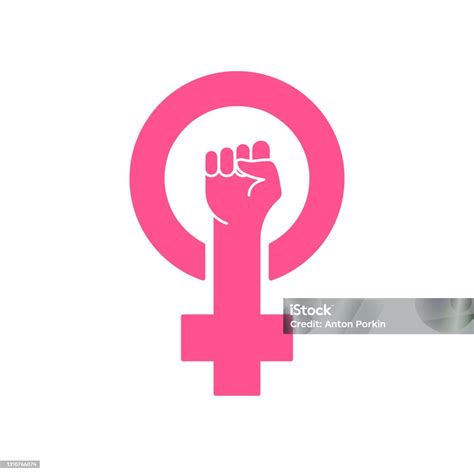 女權主義抗議的象徵粉紅女性第一婦女權利女權主義運動的象徵女孩權力標誌白色背景上的粉紅色手臂剪影向量插圖向量圖形及更多女人力量圖片 Istock