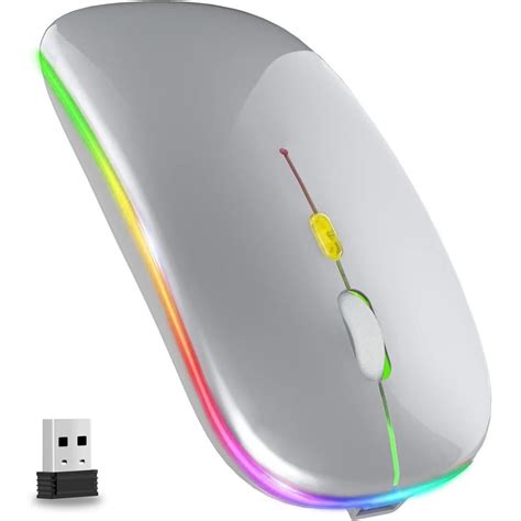 Безжична мишка за компютър Bluetooth Led Сива Emagbg