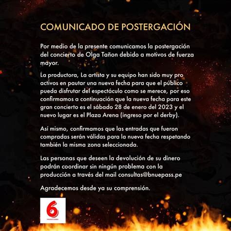 Concierto de Olga Tañon en Lima es postergado para el Todos los detalles de su