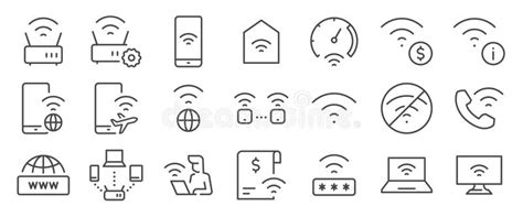 Wifi App Icon Set It Includes Internet Network Router Signal Wireless And More Icons Stock