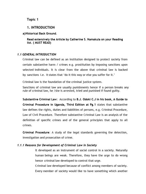 Topic 1 Criminal Law Pdf Crimes Crime And Violence