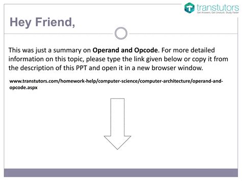 Operand And Opcode Computer Science Pptx