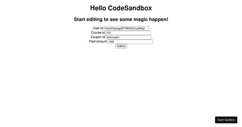 Instamojo Test Codesandbox