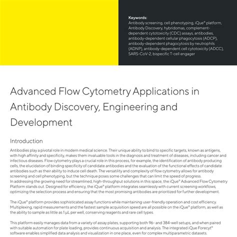 Advanced Flow Cytometry Applications In Antibody Discovery Engineering