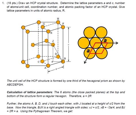 Solved 1 18 Pts Draw An Hcp Crystal Structure Determine