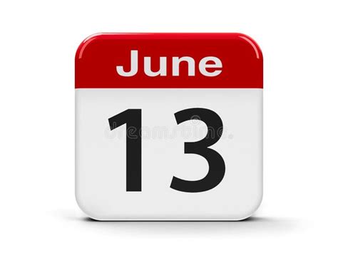13 de junio calendario stock de ilustración Ilustración de blanco