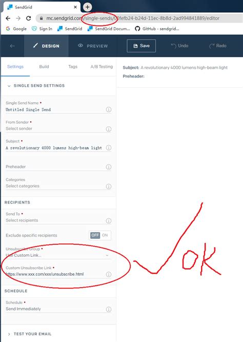 Sendgrid Why Can T The Content In Unsubscribe Be Edited How To Add