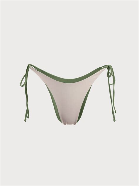 Green Ribbed Tie Reversible Bikini Bottom And Reviews Light Green