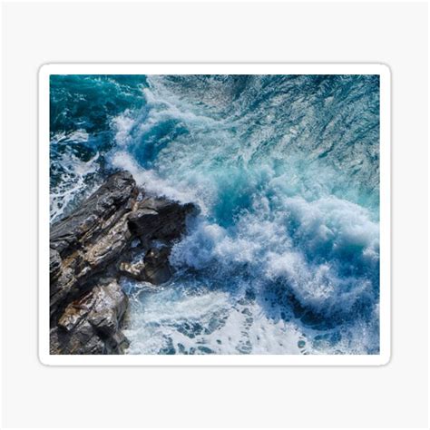 Blue Ocean Waves Sticker For Sale By Turkdesigner Redbubble