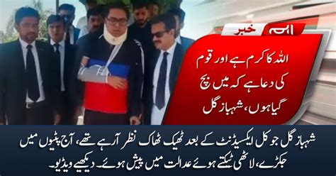 Shahbaz Gill Appears In Court In Injured Condition After Car Accident