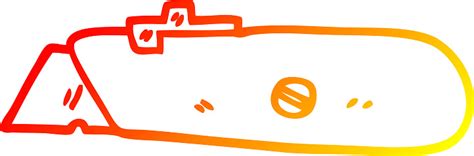 Dessin Au Trait Dégradé Chaud Dun Nouveau Couteau De Travail De Dessin
